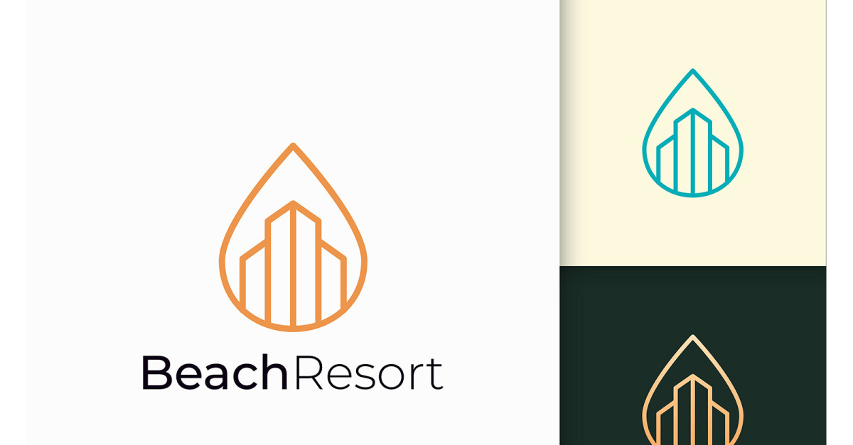 Modern Waterfront Hotel or Resort Logo - TemplateMonster