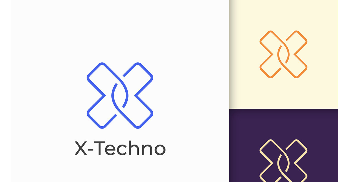 Tech Company için Modern ve Basit Harf X Logosu
