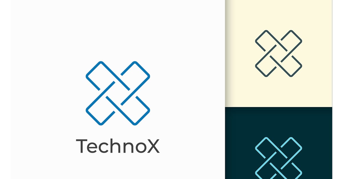 Tech Company için Modern ve Minimalist Harf X Logosu