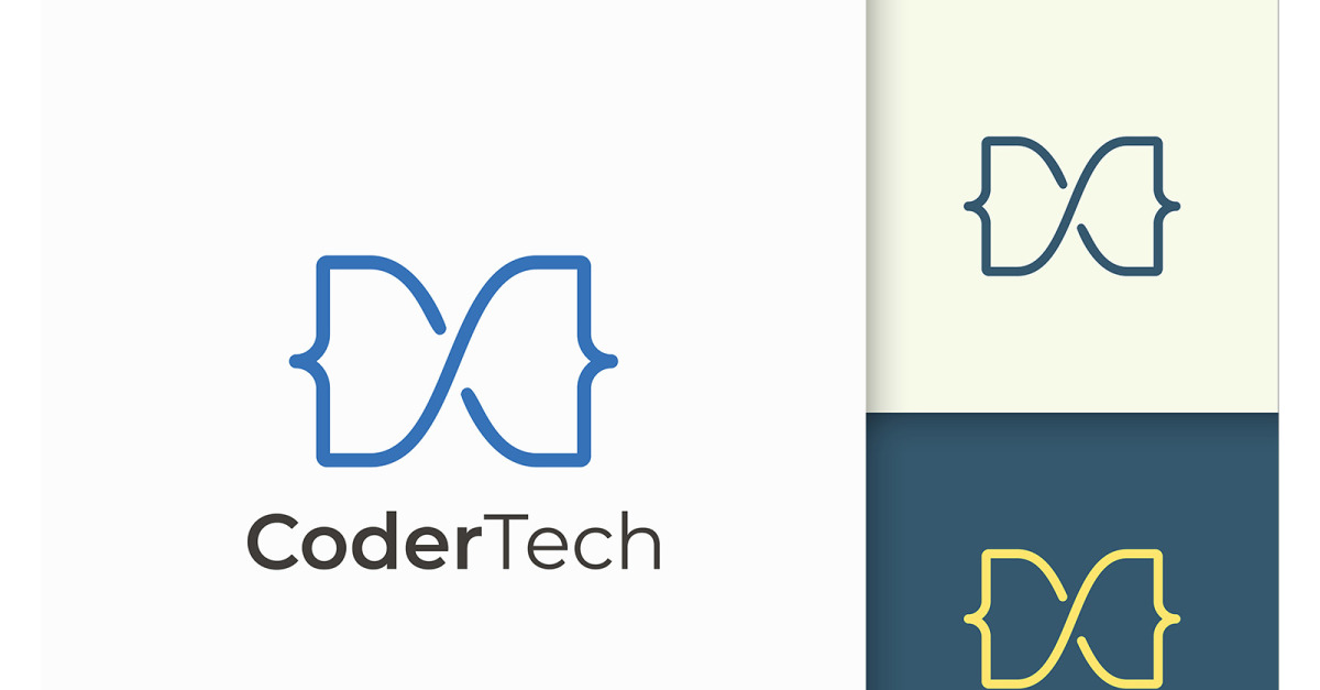Logotipo de programador o desarrollador en simple y moderno