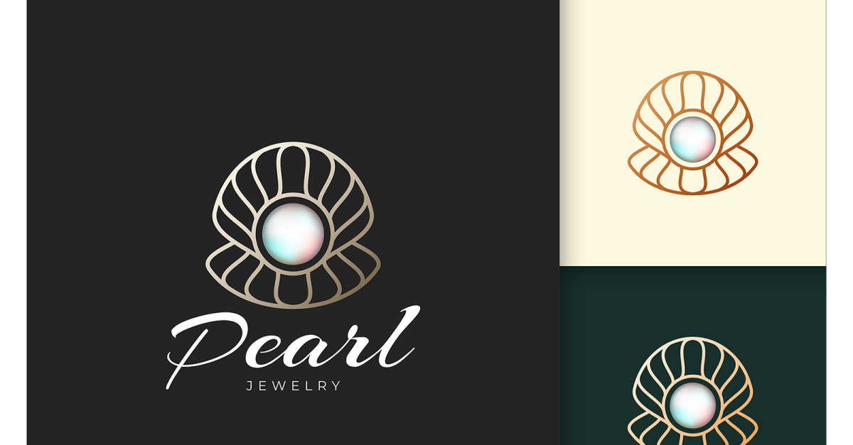 Perlen- oder Schmucklogo in Luxus-Fit für Schönheit oder Kosmetik