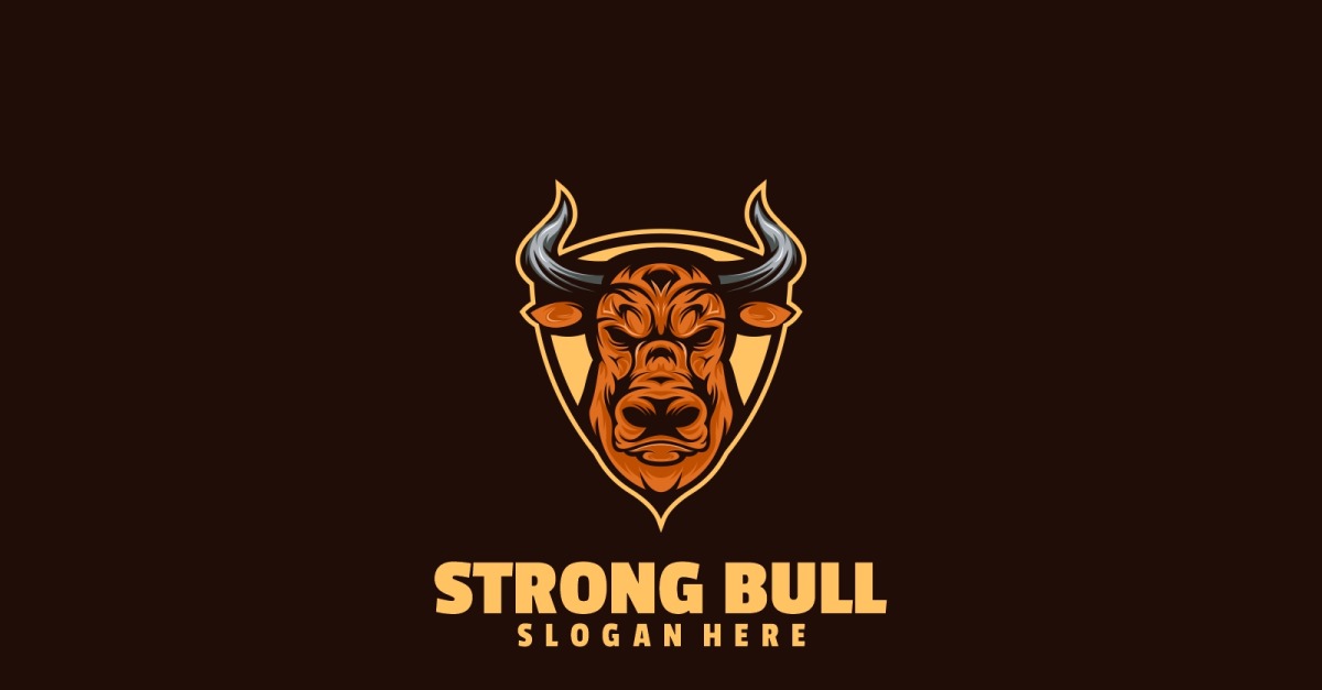Strong Bull Simple Mascot Logo #215817 - TemplateMonster