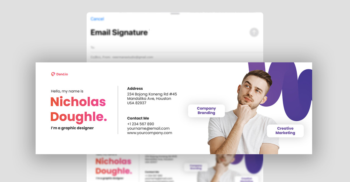 Fluid Line Email Signature Template #216118 - TemplateMonster