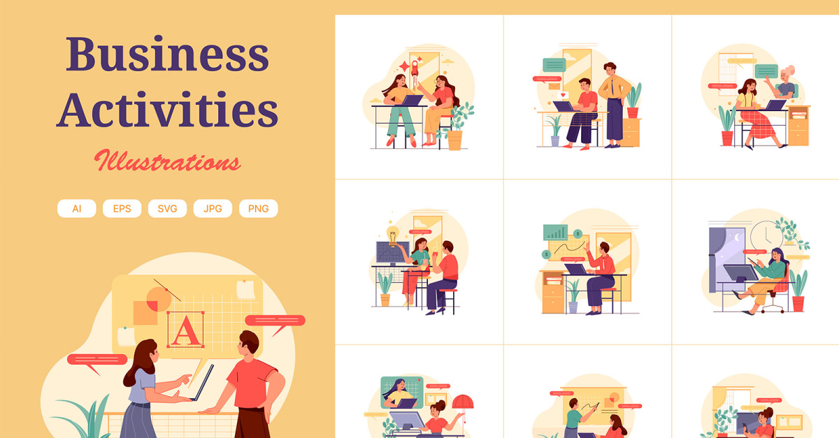 M333 - Business Illustration Pack #216105 - TemplateMonster