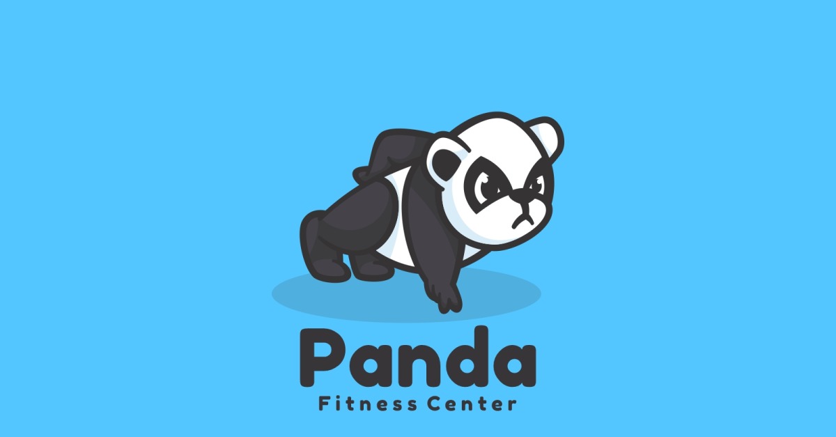 Panda Push up Simple Logo #216198 - TemplateMonster