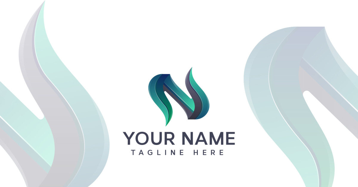 Abstract Letter N Logo Design Concept Vector