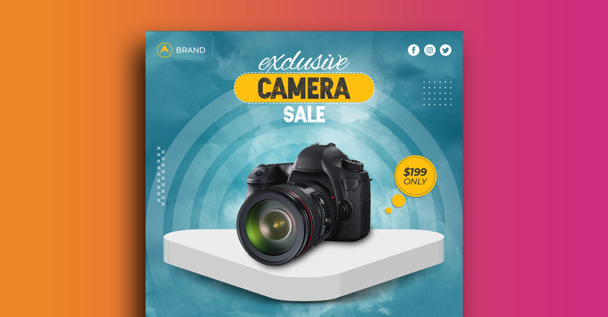 Camera Sale Social Media Post Instagram Post Banner Template