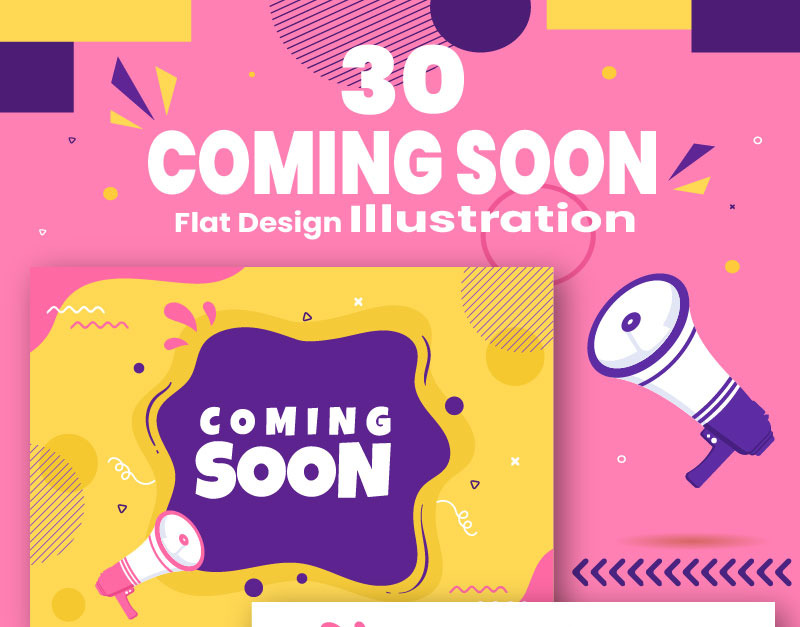 30 Coming Soon Banner Background Illustration