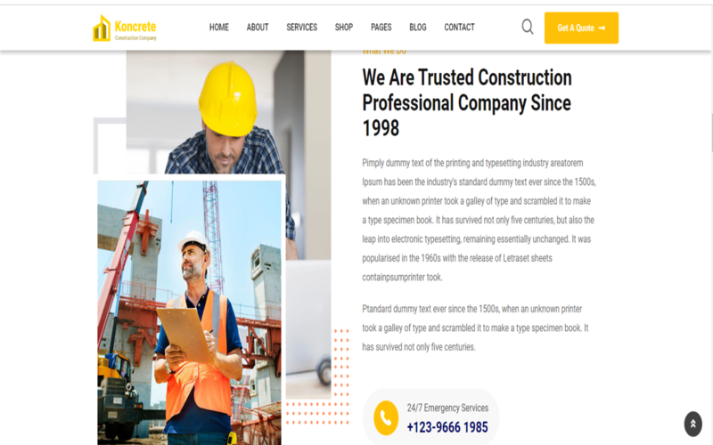 Koncrete - Construction Business HTML Template