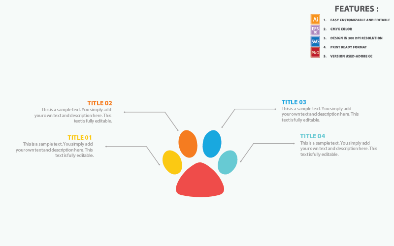 Paw Infographic Vector Template #216537 - TemplateMonster