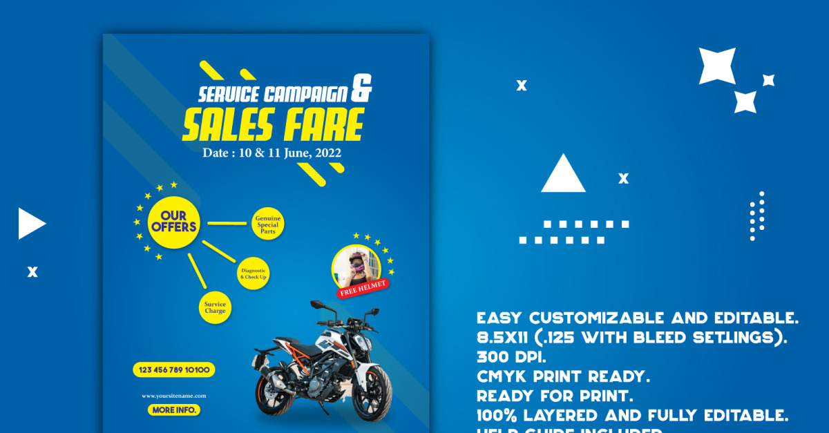 Creative Bike Sale Promotion Flyer Design - TemplateMonster