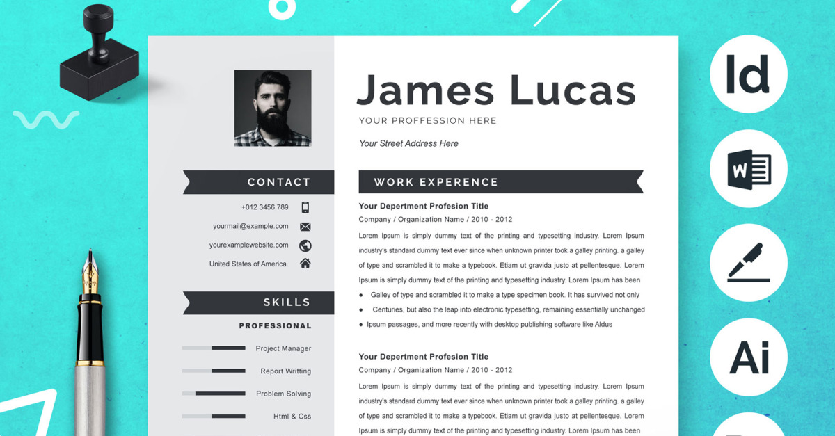 James Lucas / Resume Template #216726 - TemplateMonster