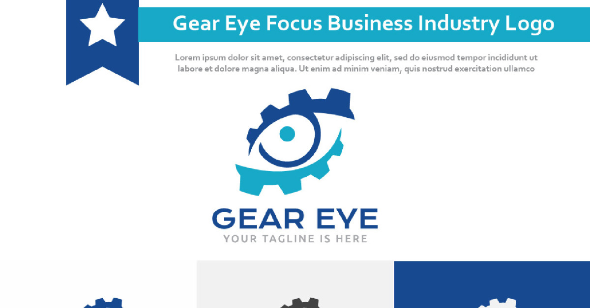 Gear Eye Setting Focus Strategy Business Industry Logo