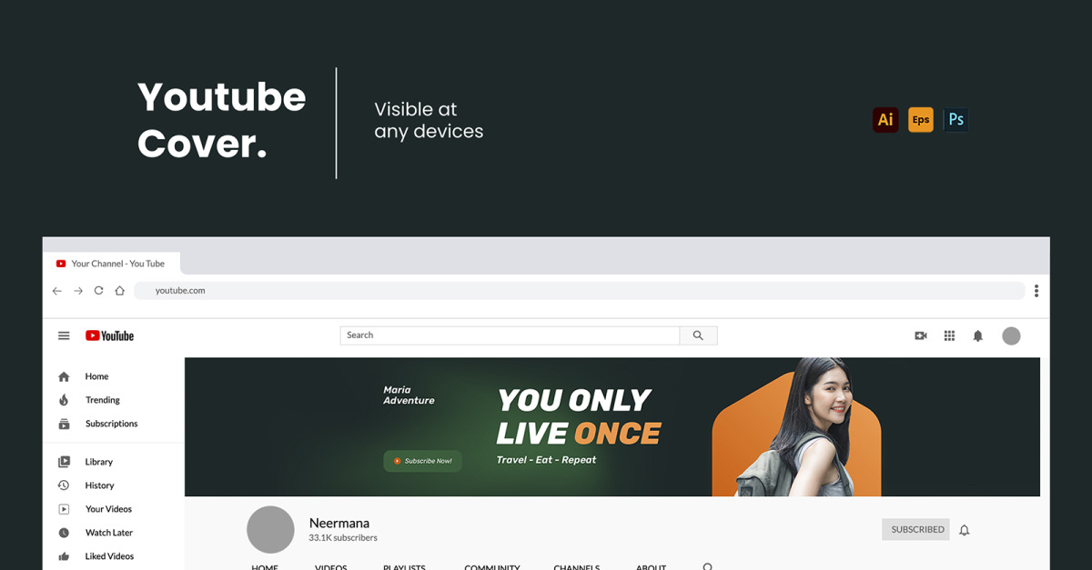 Travel - Youtube Cover Template Social Media