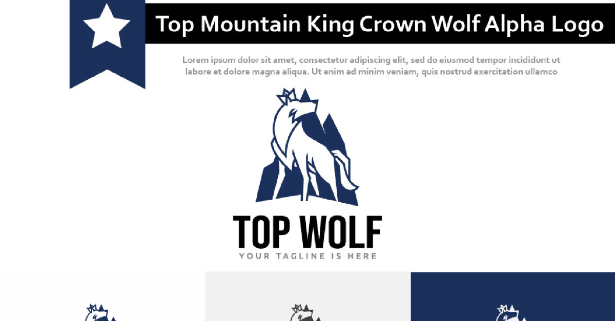 Üst Dağ Kral Taç Kurt Alfa Logosu #217061 - TemplateMonster