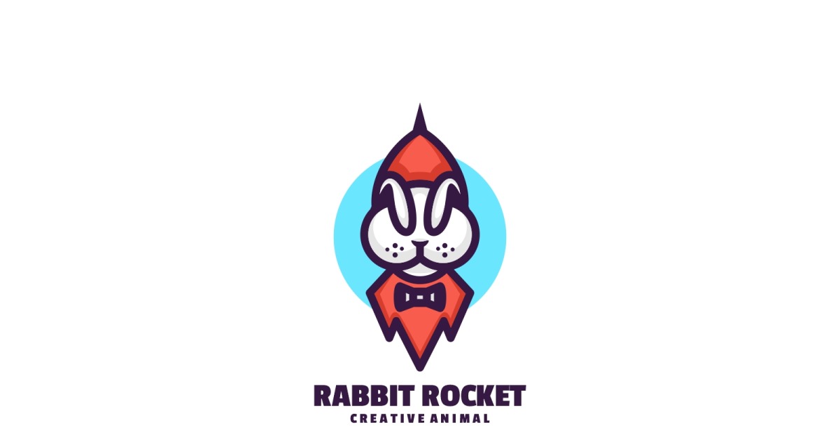 Rabbit Rocket Simple Mascot Logo #217108 - TemplateMonster