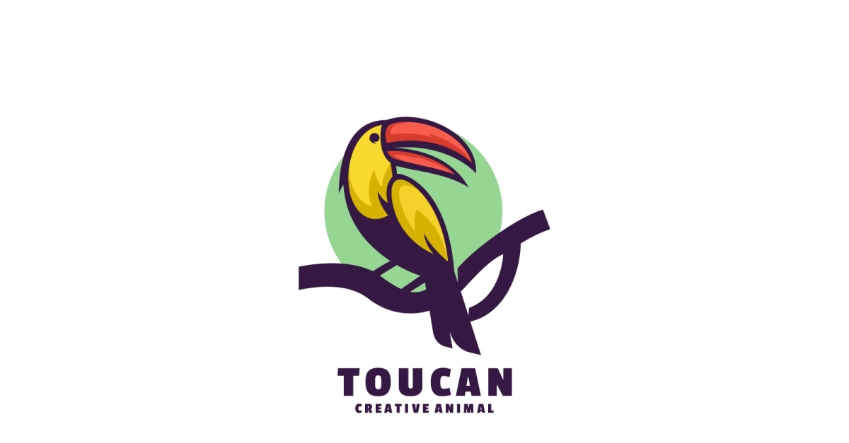 Vector Toucan Simple Mascot Logo #217114 - TemplateMonster