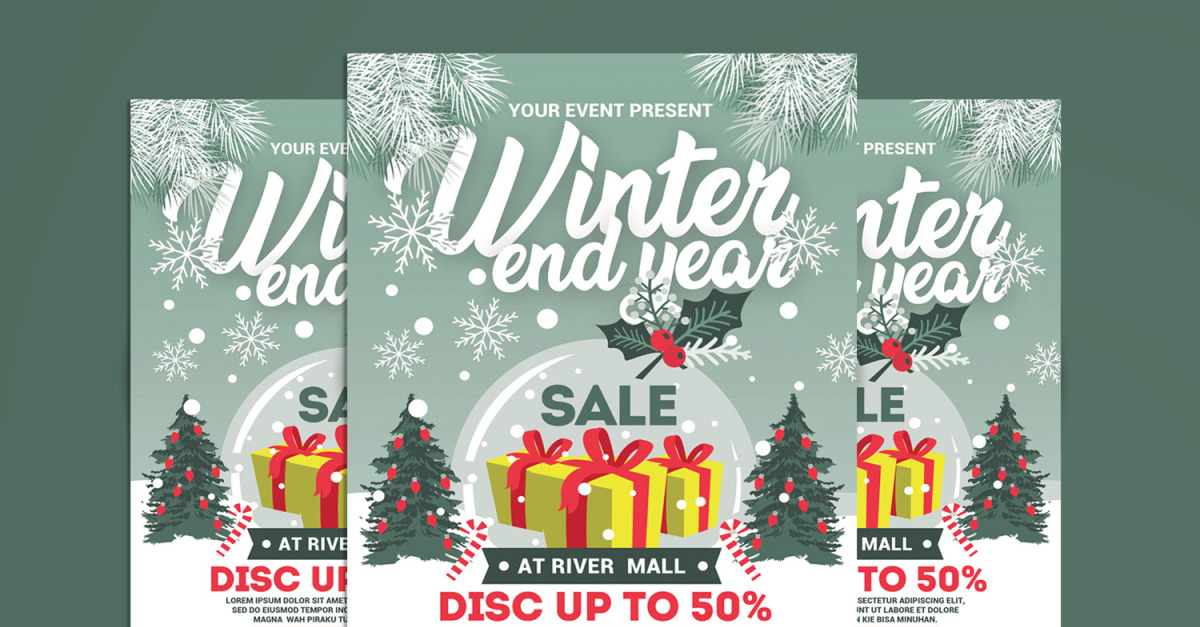 Winter End Year Sale Flyer #217126 - TemplateMonster