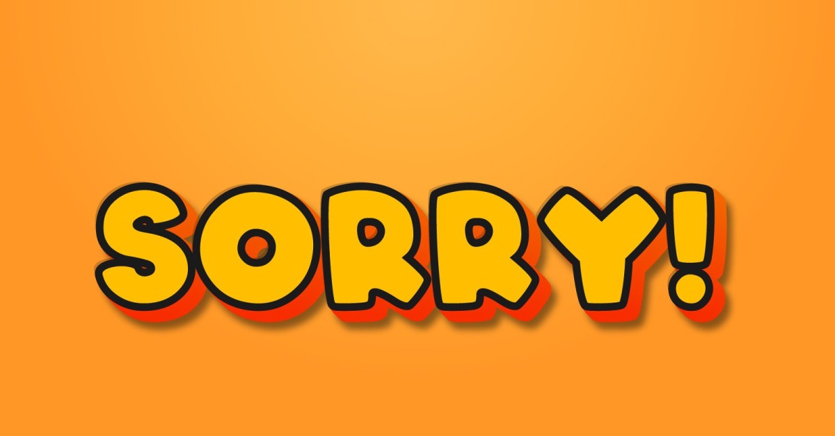Sorry 3D Editable Text Effect Template - TemplateMonster