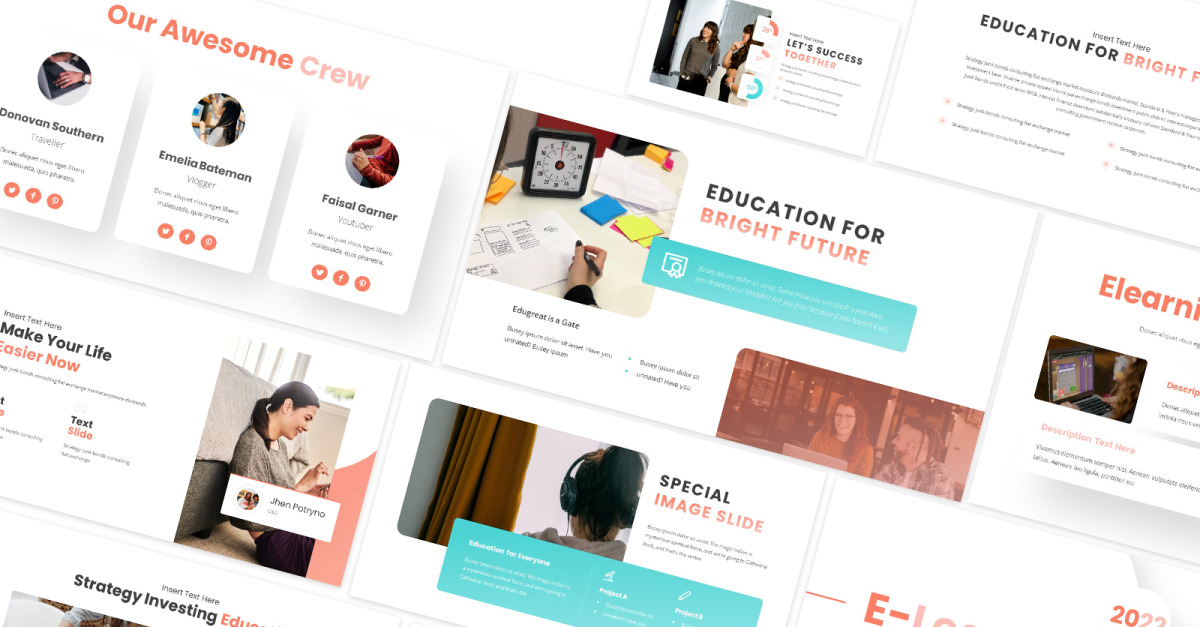 E-Learning Education Google Slides Template - TemplateMonster