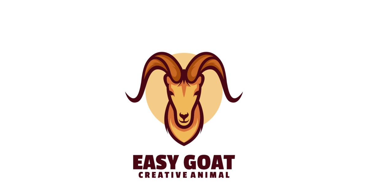 Keçi Kafası Basit Maskot Logosu #217334 - TemplateMonster