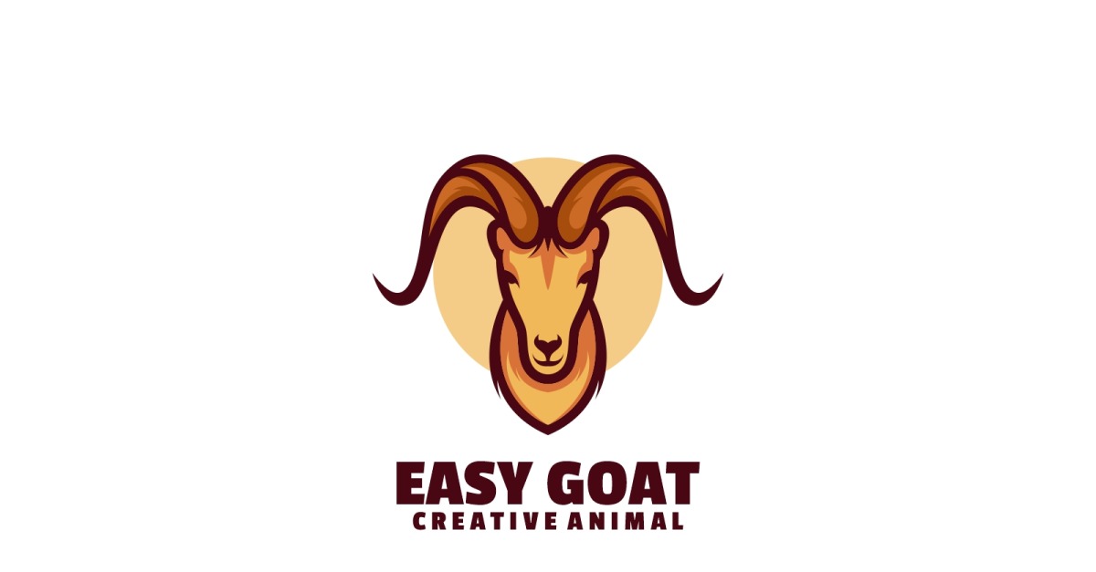 Logo Kozí hlava jednoduchého maskota - TemplateMonster