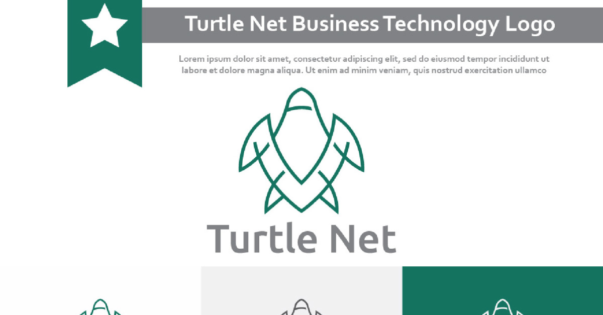 Tortue Net Animal Business Technology Monoline Logo