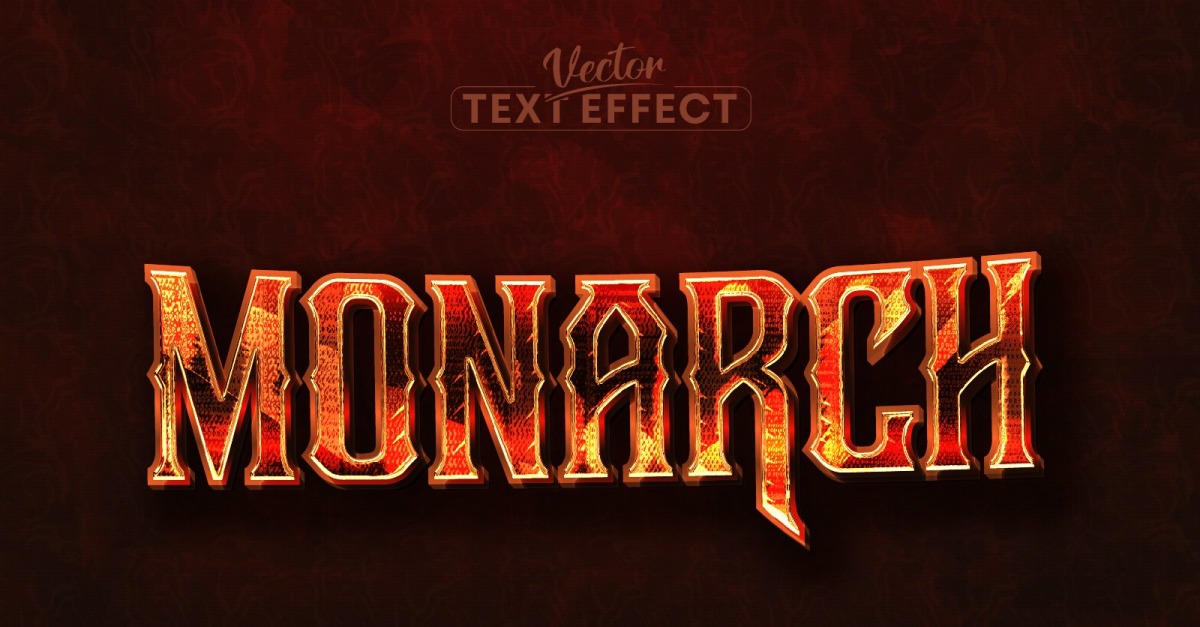 Monarch - Editable Text Effect, Font Style, Graphics Illustration