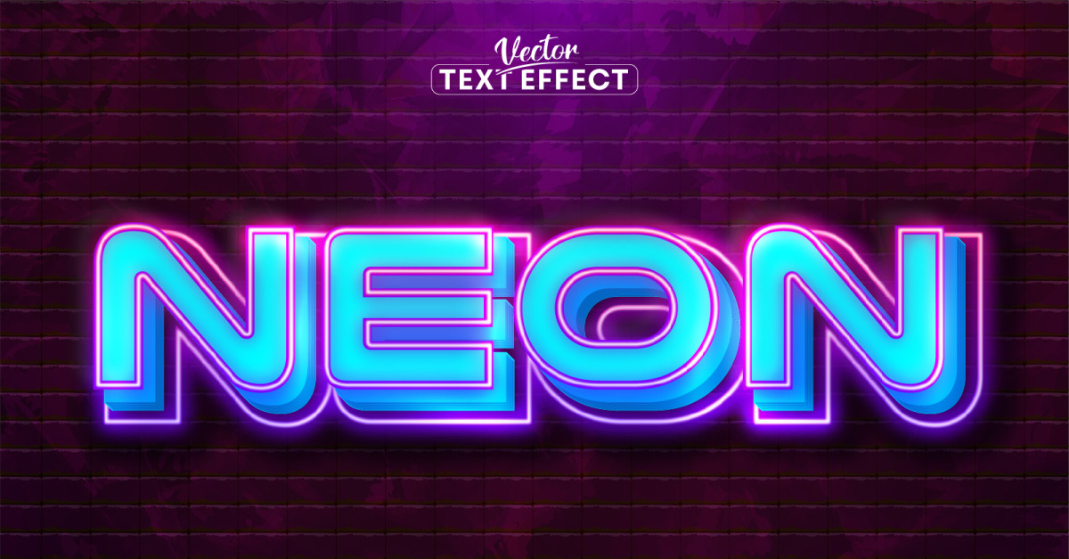 Neon - Purple And Blue Color, Editable Text Effect, Font Style ...