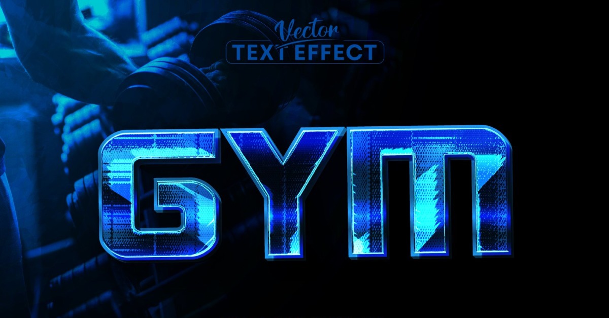 Gym - Sport Style, Editable Text Effect, Font Style, Graphics Illustration