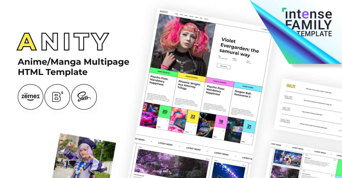 Anity - Anime HTML5 Website Template - TemplateMonster