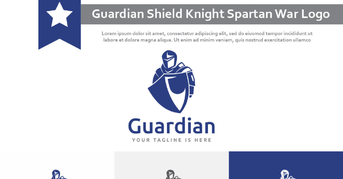 Guardian Shield Knight Spartan Soldier Warrior Armour War Logo