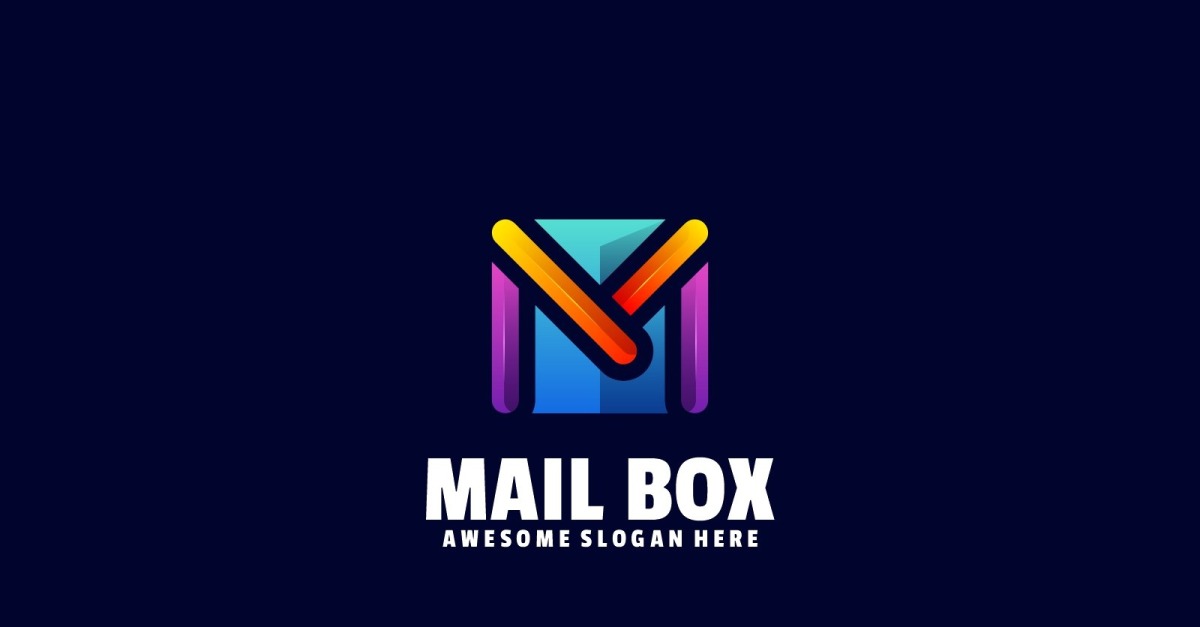 Mail Box Gradient Logo Style #218588 - TemplateMonster