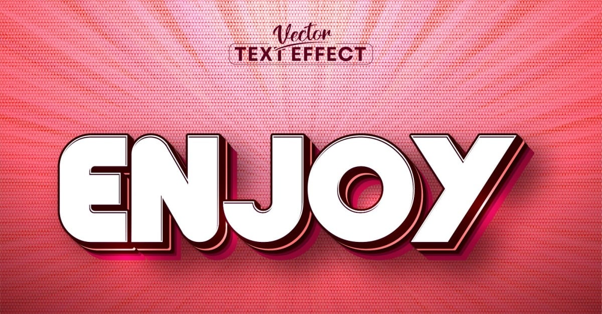 Enjoy - Cartoon Style, Editable Text Effect, Font Style, Graphics ...