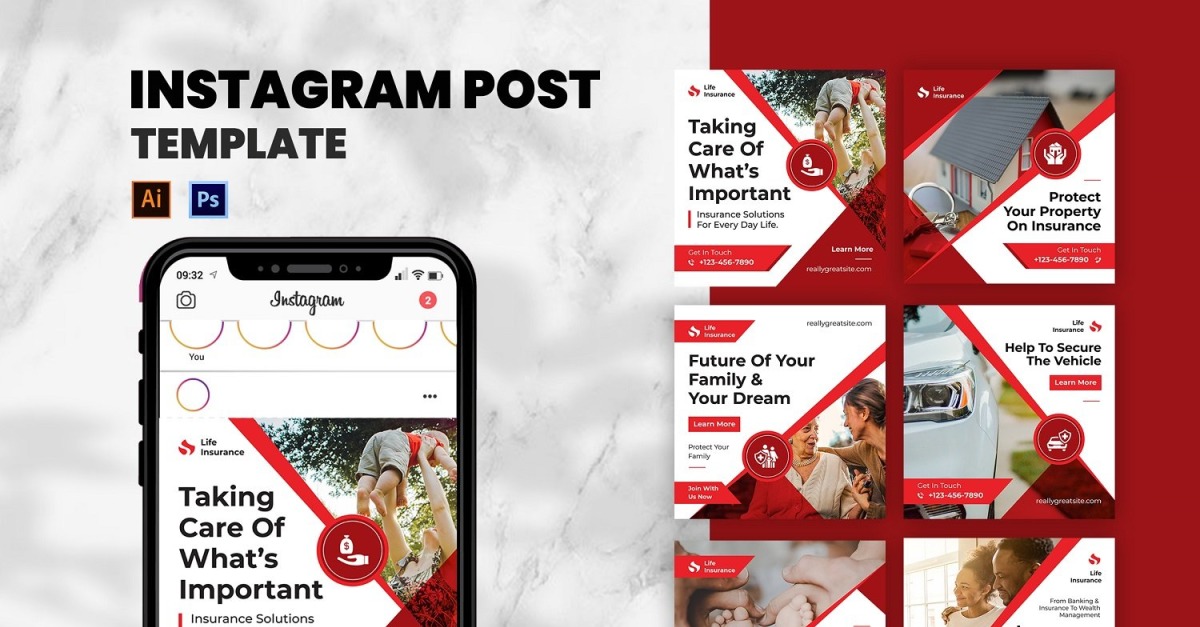 Life Insurance Instagram Post #218620 - TemplateMonster