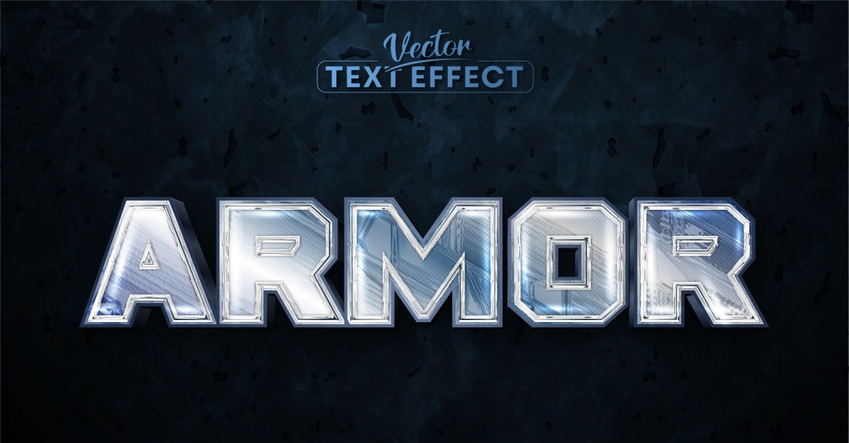 Armor - Metallic Style, Editable Text Effect, Font Style, Graphics ...