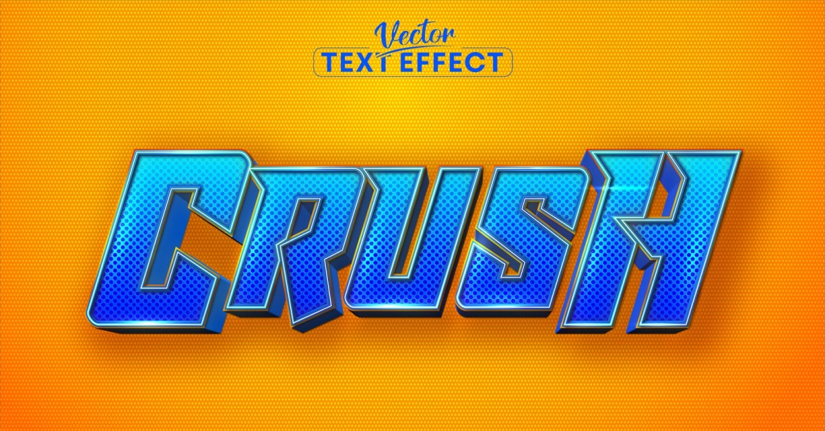 Crush - Cartoon Style, Editable Text Effect, Font Style, Graphics ...