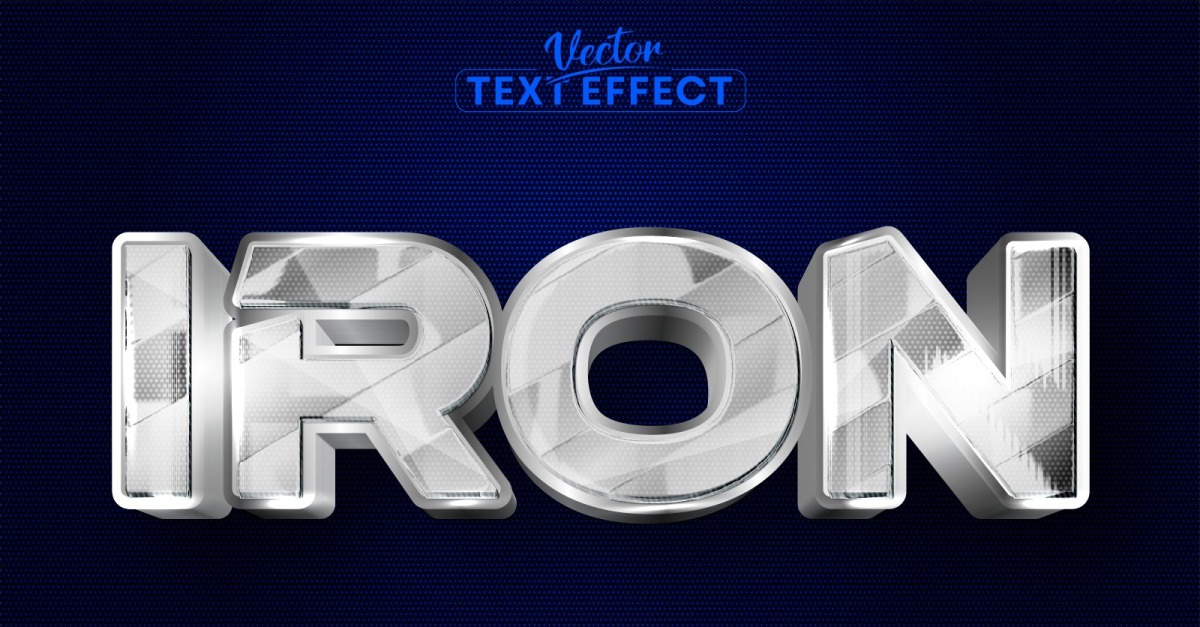 Iron - Metallic Silver Style, Editable Text Effect, Font Style ...