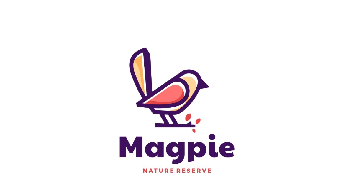 Magpie Simple Mascot Logo Style #218795 - TemplateMonster