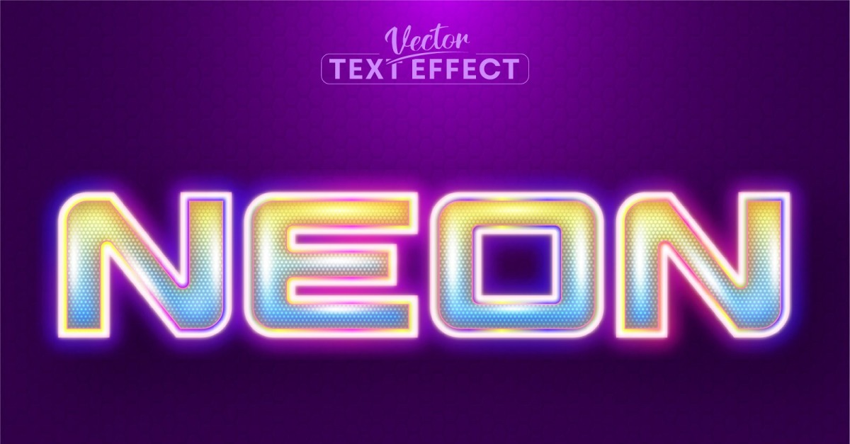 Neon - Colorful Neon Style, Editable Text Effect, Font Style, Graphics ...