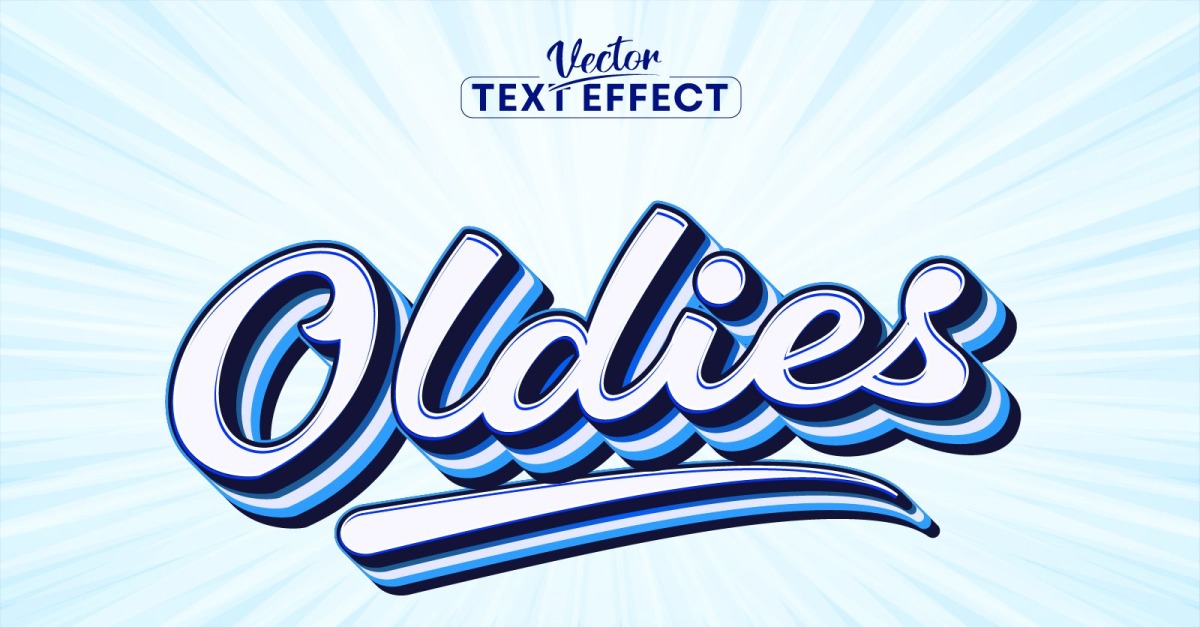 Oldies - Blue Color Vintage Style, Editable Text Effect, Font Style ...