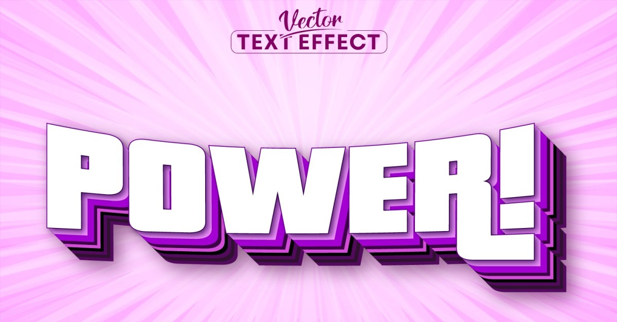 Power - Cartoon Style, Editable Text Effect, Font Style, Graphics ...