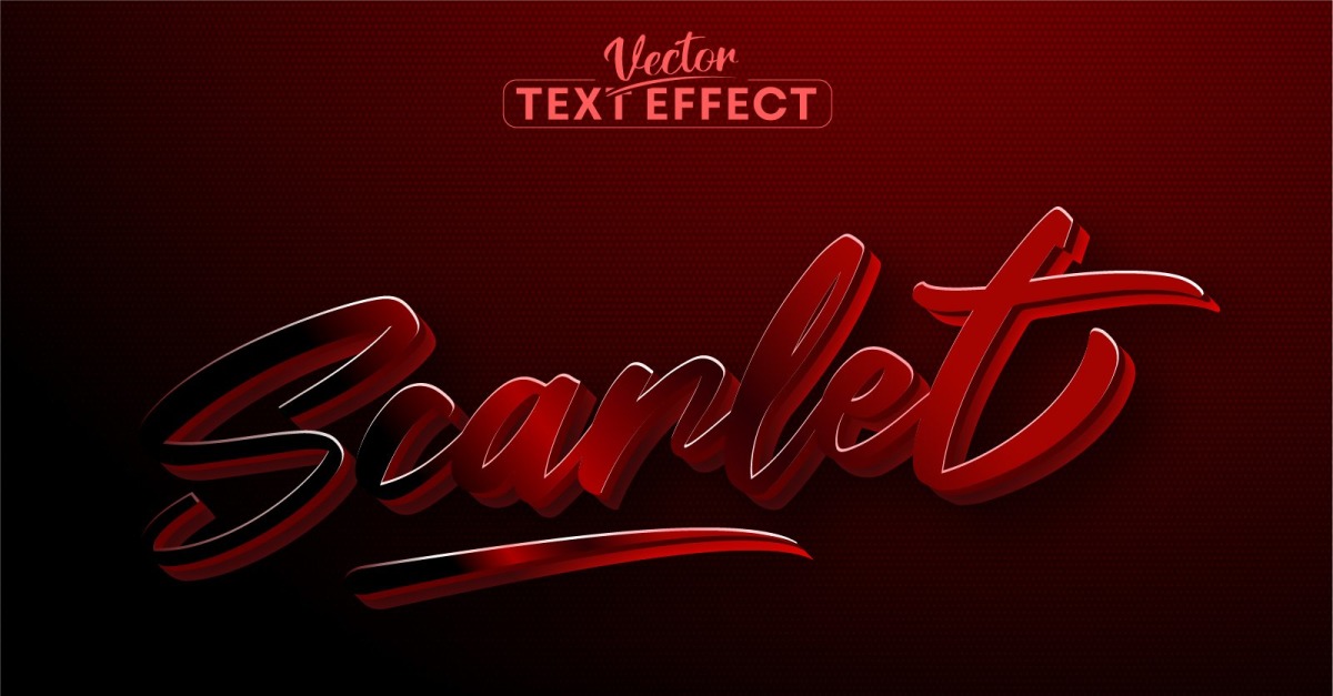 Scarlet - Red Color Style, Editable Text Effect, Font Style, Graphics ...