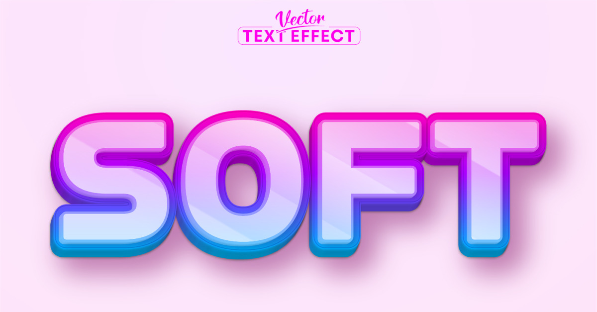 Soft - Colorful Style, Editable Text Effect, Font Style, Graphics ...