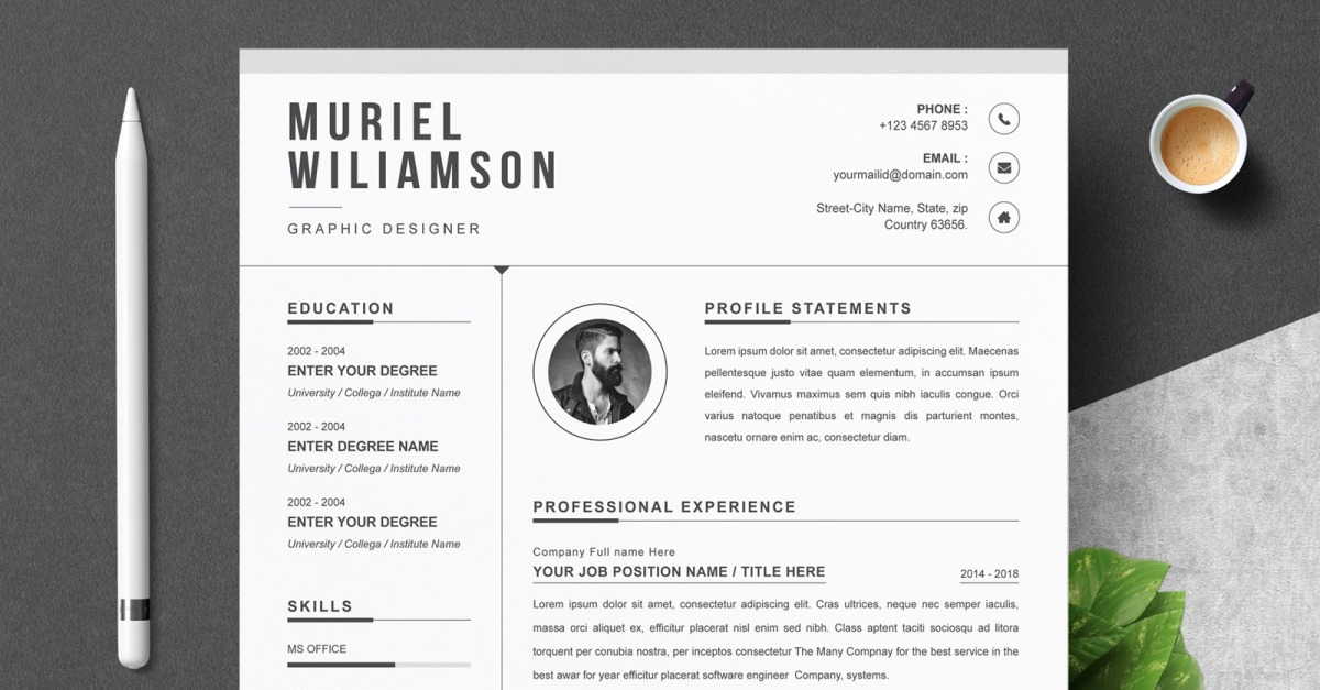 Muriel / Professional Resume Template - TemplateMonster