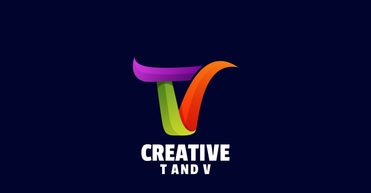 Letter T and V Gradient Colorful Logo - TemplateMonster