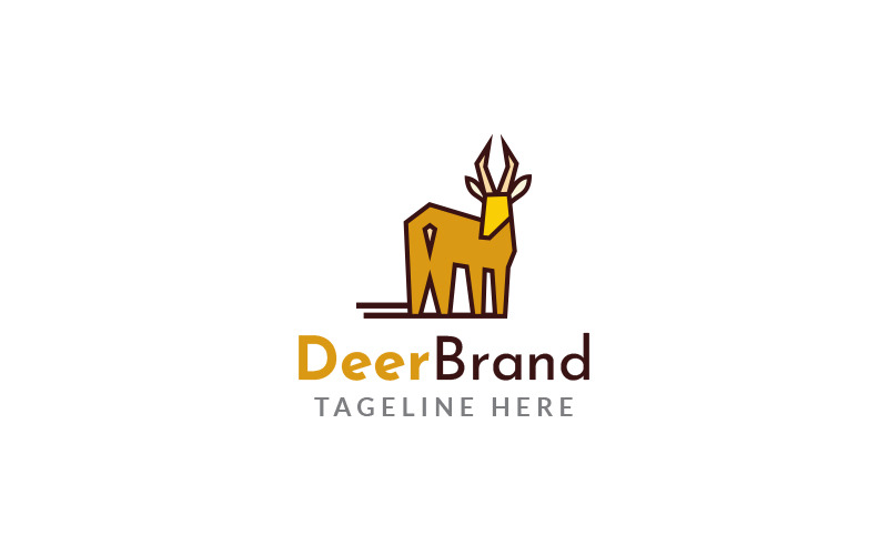 Modèle de conception de logo de marque de cerf