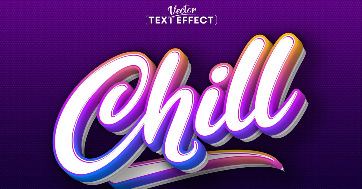 Chill - Style minimaliste et coloré, effet de texte modifiable, style ...