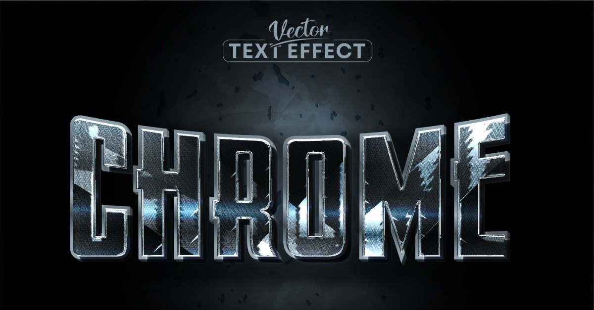 Chrome - Metallic Style, Editable Text Effect, Font Style, Graphics ...