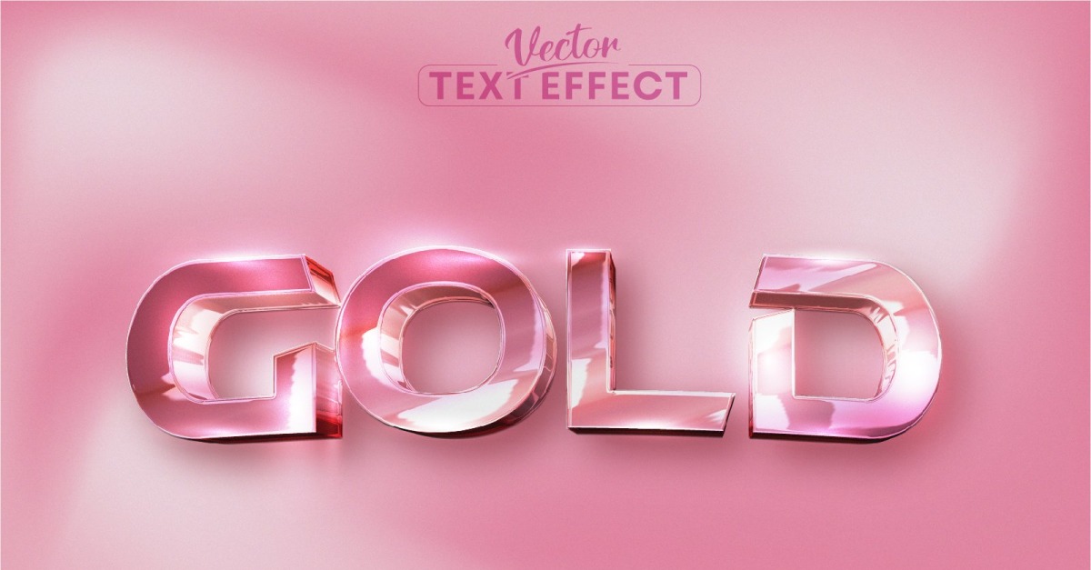 Gold - Rose Gold Style, Editable Text Effect, Font Style, Graphics ...